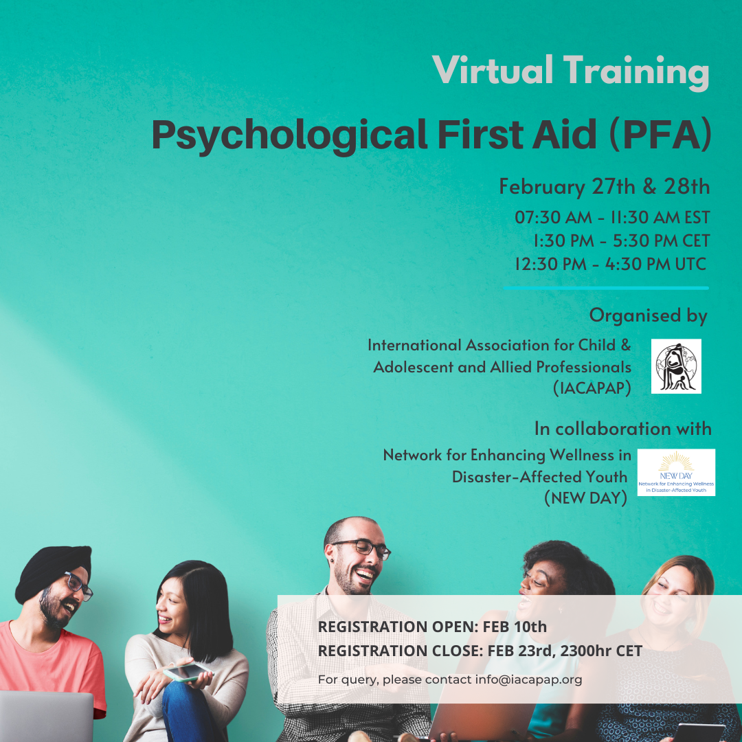 Virtual Training Course - Psychological First Aid - News - IACAPAP
